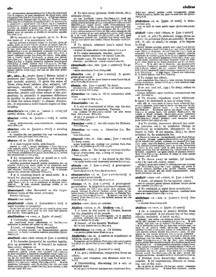 ā, ab (Latin preposition) - "from, by" - Allo Latin